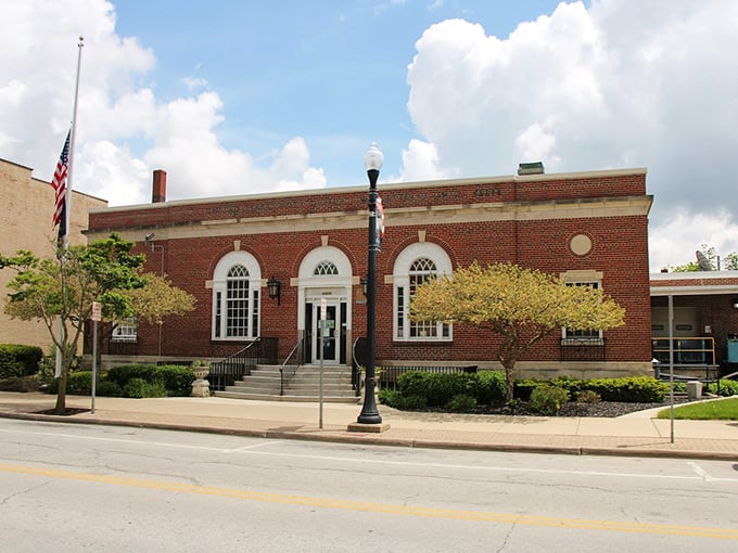 The stately brick post office stands as Wapakoneta's communication hub. Where letters have connected this small town to the wider world for generations.