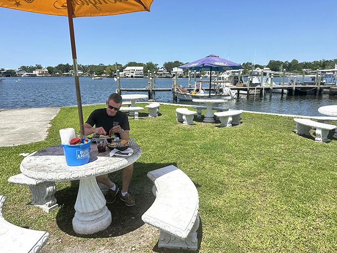 Waterfront dining that reminds you exactly where your lunch came from. Nature's dining room comes with a view and a breeze.