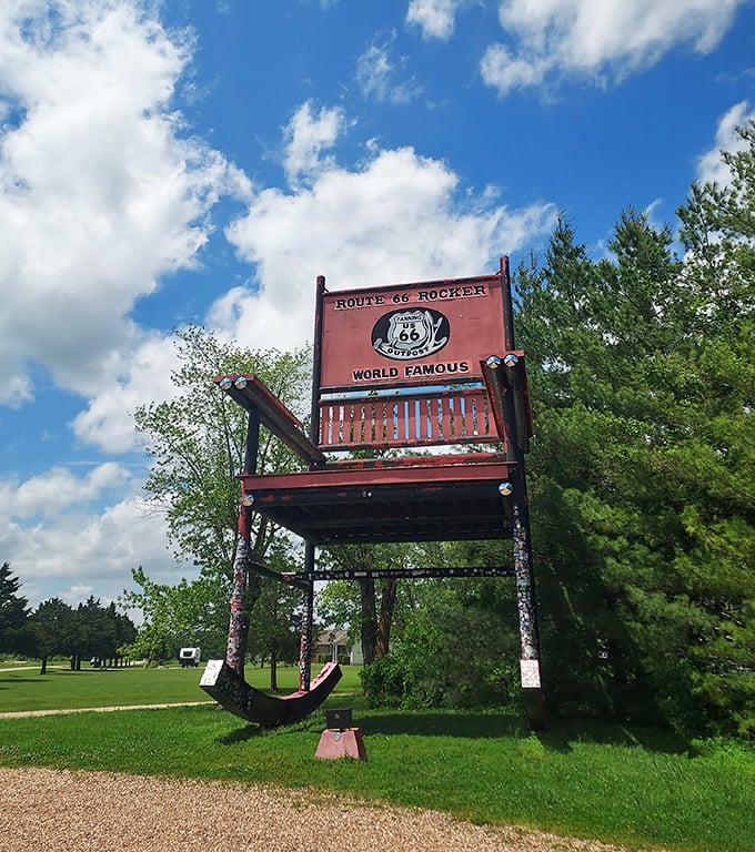 The "World's Largest Rocker" isn't just a title&mdash;it's a promise delivered in spectacular fashion. This isn't just big; it's comically, wonderfully excessive.