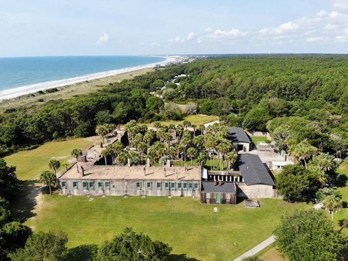 Atalaya Castle stands as a Spanish-inspired crown jewel amid coastal forest. A mansion with maritime views that would make any realtor swoon.
