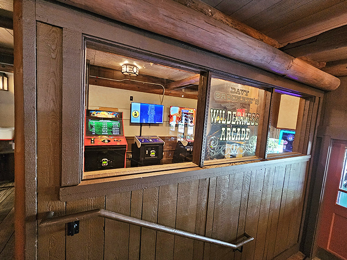 Even the arcade maintains that rustic charm, proving entertainment doesn't need to abandon its frontier roots.