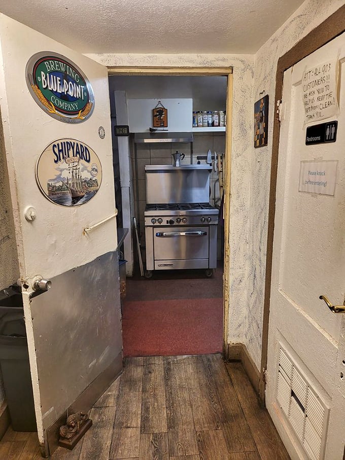 The kitchen doorway &ndash; where sandwich magic happens behind the scenes. Some say you can hear angels singing if you listen closely.