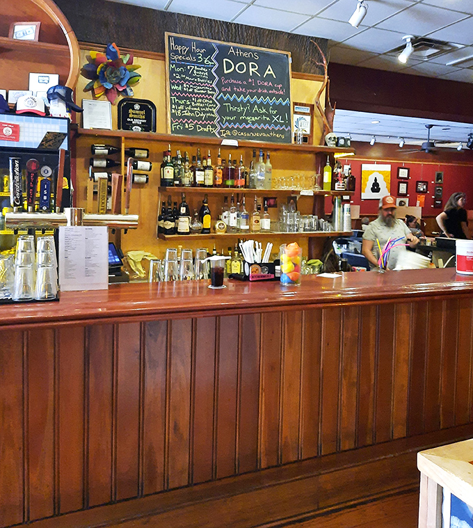 Behind this bar, drinks are mixed with the same cooperative spirit that defines everything about Casa Nueva.