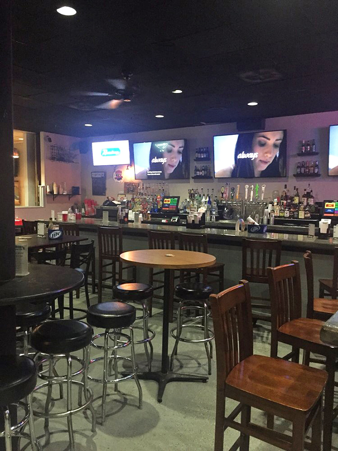 The bar stands ready for action, where Ravens fans and happy hour regulars become instant best friends.