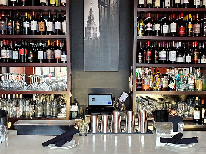 The bar's impressive selection promises that whatever your pizza pairing preference, from Pinot to pilsner, they've got you covered.