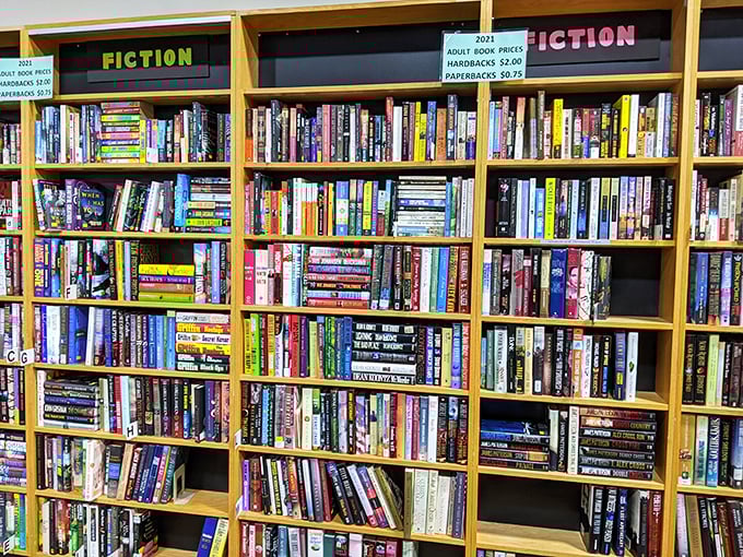The book section rivals small-town libraries, offering literary adventures at paperback prices that would make any bookworm's budget sing with joy.