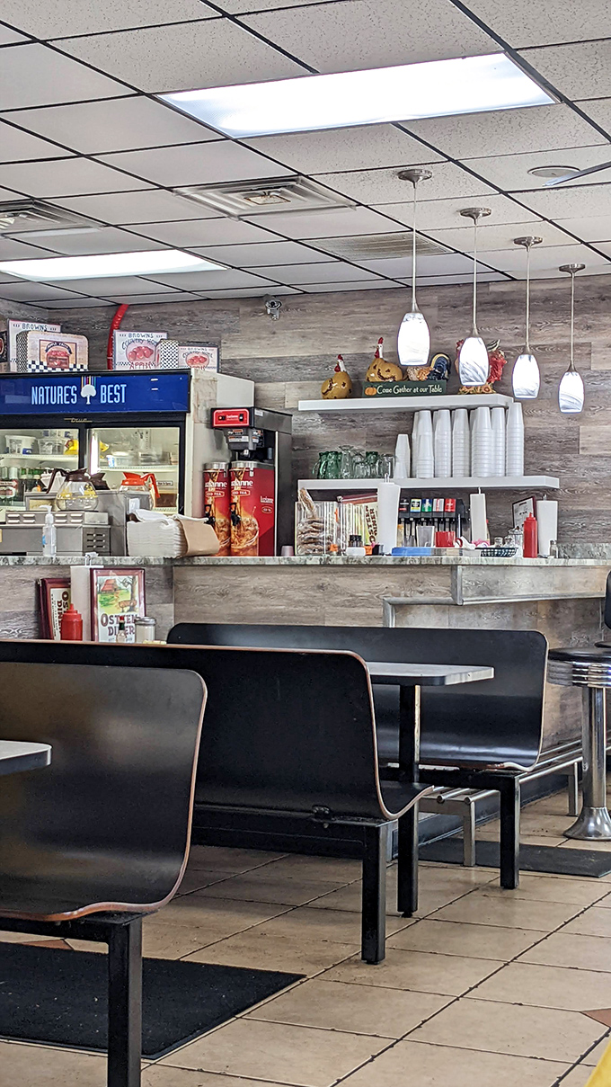 Modern booths with classic diner charm &ndash; where the only thing more comforting than the seating is what's coming from the kitchen.