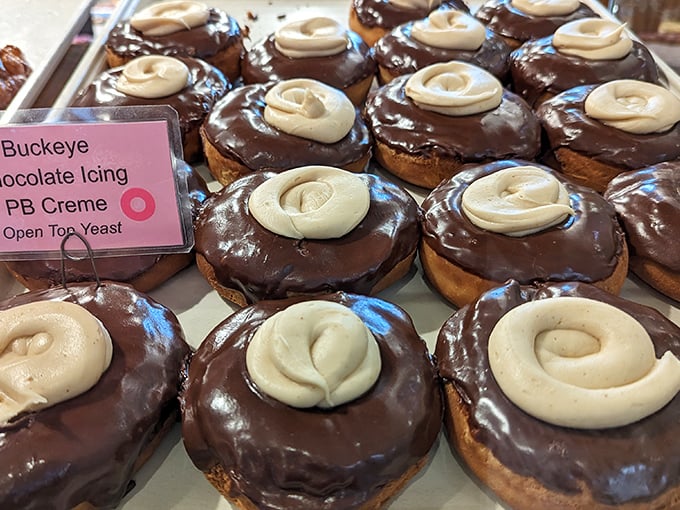 The Buckeye donut pays homage to Ohio pride with chocolate and peanut butter perfection that would make any Ohioan weep with joy.
