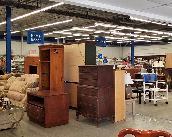 Wooden furniture with character and stories to tell. That highboy dresser has seen things, and now it's ready to see your socks and sweaters.
