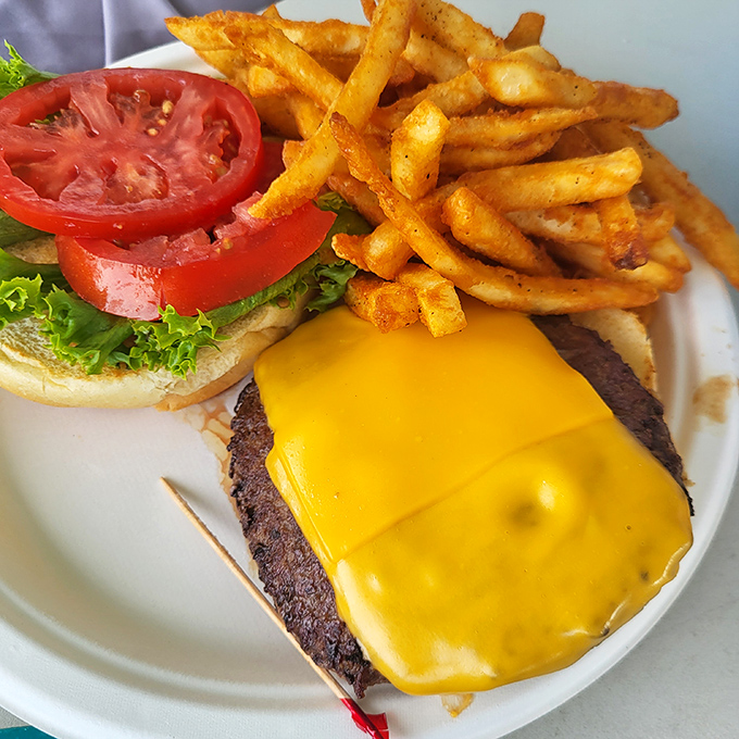 A cheeseburger so good it holds its own against the finest seafood offerings.