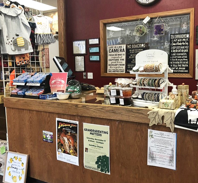 At the counter, inspirational signs and gift items await – because after a breakfast this good, you'll want something to remember the experience by.