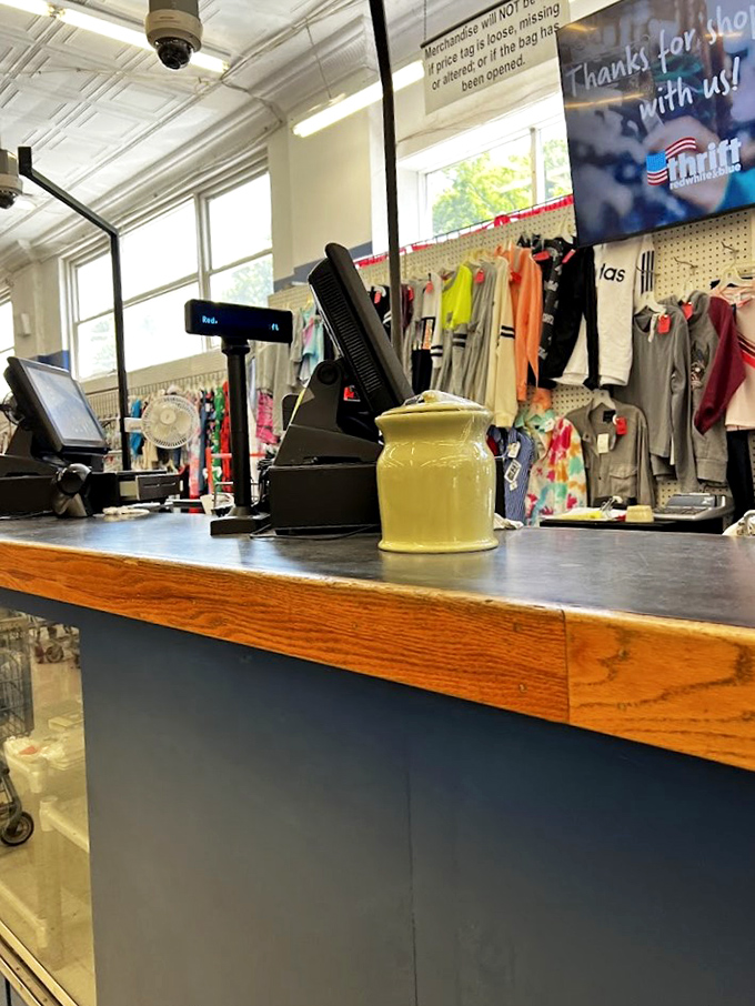 The final checkpoint before treasures head home with their new owners. That yellow ceramic piece might just be the conversation starter your kitchen needs.