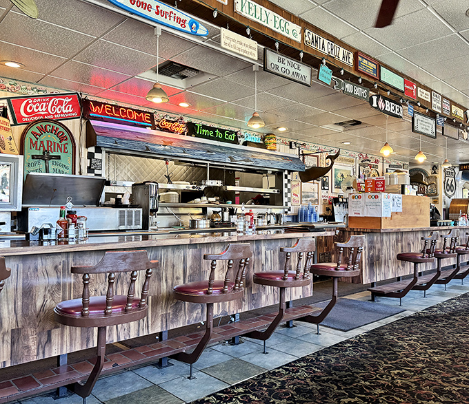 Counter seating where regulars become family and the short-order ballet unfolds before your eyes &ndash; breakfast theater at its finest.