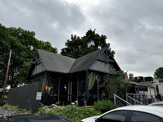 The covered patio where fresh air enhances every bite and conversations flow as smoothly as maple syrup.