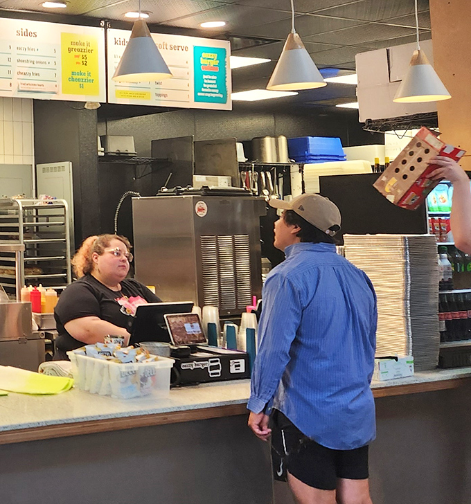 The exchange of burger for currency&mdash;a transaction as old as time, but somehow always exciting at Eazzy.