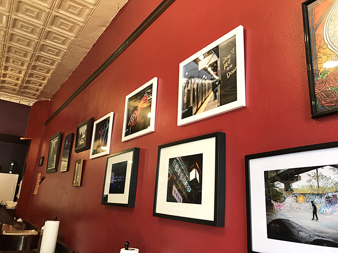 The gallery wall of local photography turns waiting for your food into an art appreciation session&mdash;a feast for the eyes before the feast for your stomach.