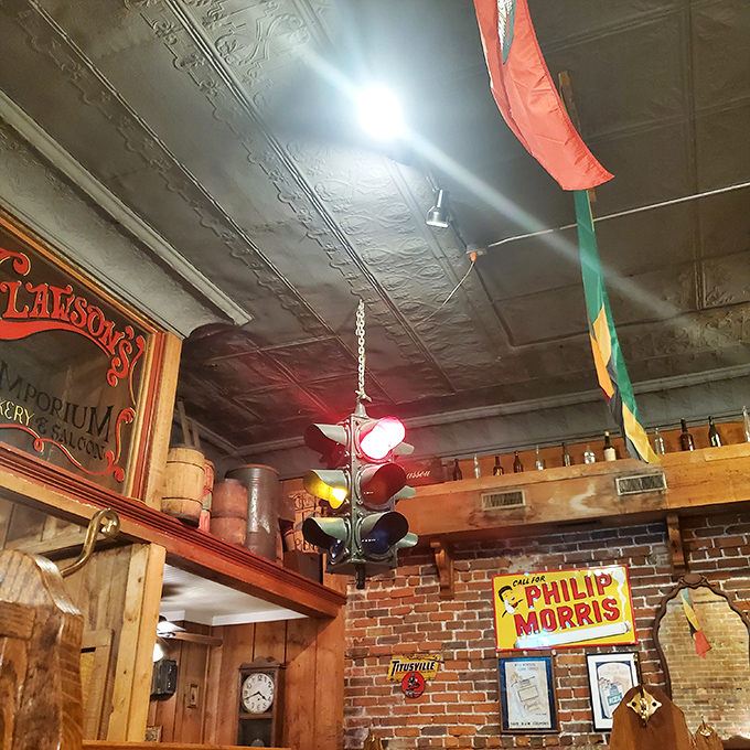 Vintage signs and maritime memorabilia tell Beaufort's story while you create your own dining adventure here.