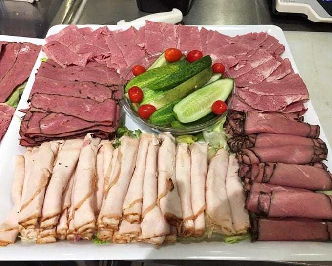The deli meat platter: a circular United Nations of cured proteins. Diplomacy never tasted so good.
