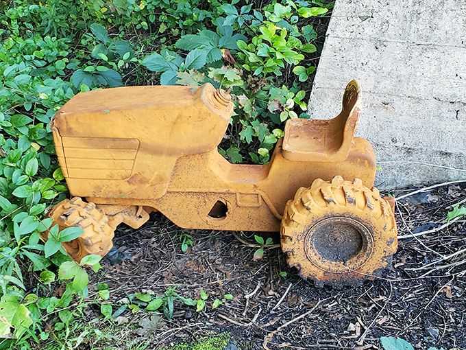 Unexpected discoveries await around every corner, including nostalgic reminders of simpler times.