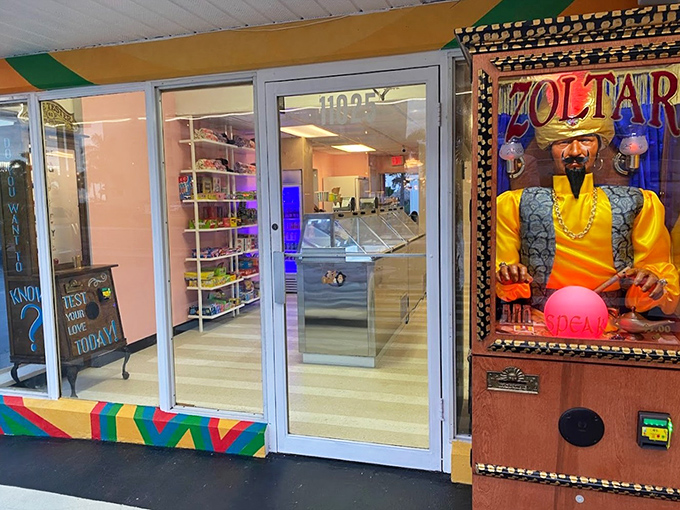 Zoltar and the love tester flank the entrance like guardians of fun, promising both fortune-telling and ice cream&mdash;the two essential vacation activities.