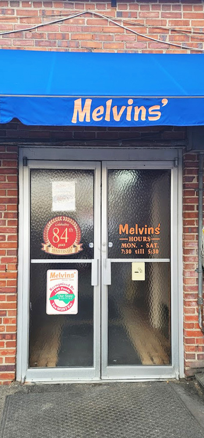 Eighty-four years and counting &ndash; the entrance to Melvin's isn't just a doorway; it's a portal to a tastier, simpler time.