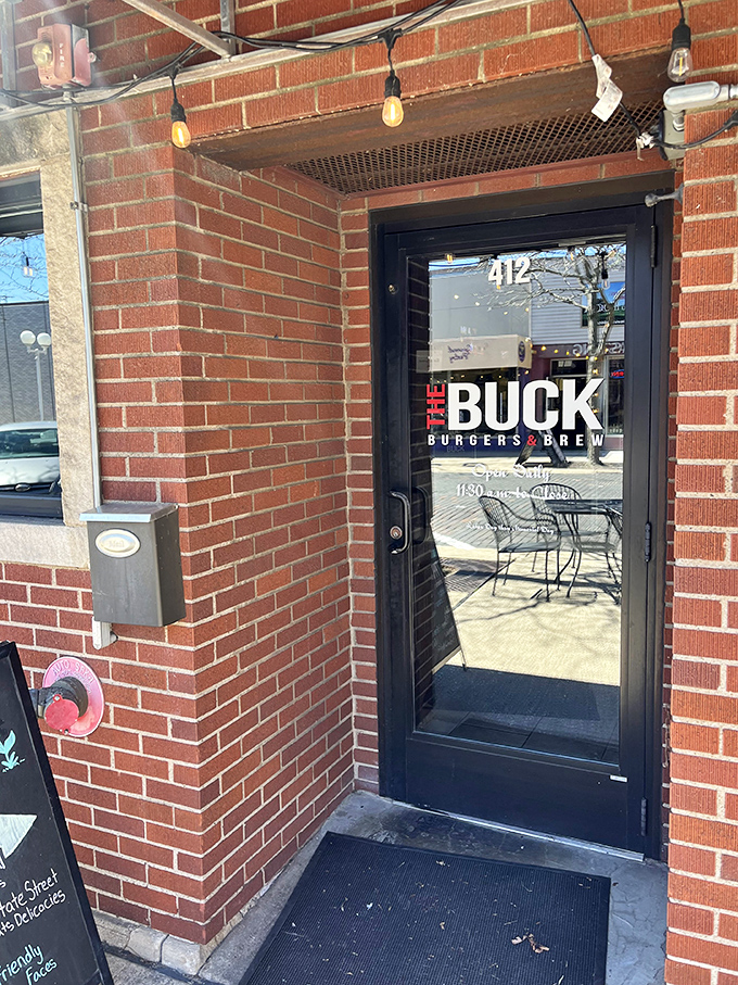 The entrance promises burger nirvana behind its unassuming glass door. Step inside and leave your diet at the threshold.