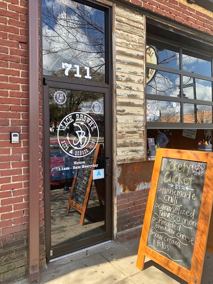 The entrance to Jack Brown's promises something authentic in a world of pretenders&mdash;a burger joint that knows exactly what it is.