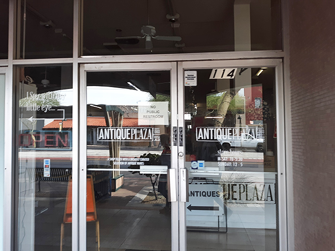 The gateway to treasure hunting adventures at Antique Plaza. Cross this threshold and prepare to lose track of time completely!