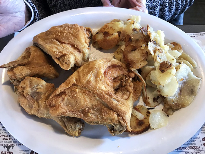 Fried chicken with the kind of golden crust that makes you want to frame it before devouring it. Art you can eat.