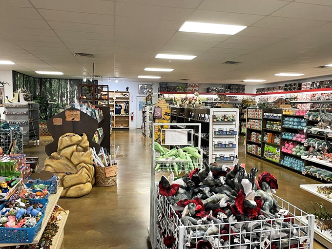 Dino-merchandise heaven awaits in this gift shop paradise. The perfect place to adopt a prehistoric pet that won't outgrow your living room.