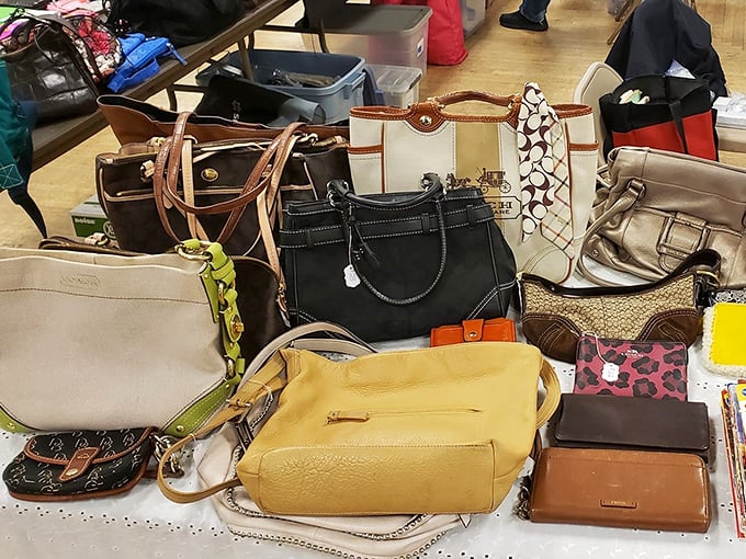 Stylish handbags wait patiently to become someone's new favorite accessory, each with its own personality and purpose.