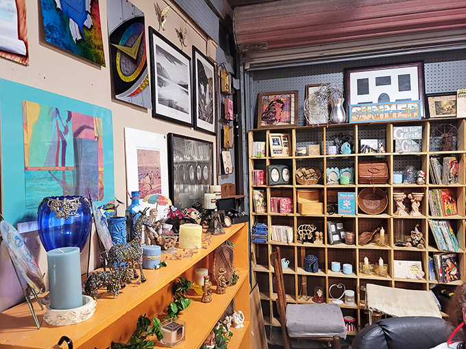 Artisan crafts and home d&eacute;cor create a bohemian boutique atmosphere. That perfect shelf accent you've been searching for is probably hiding somewhere in this treasure trove. 