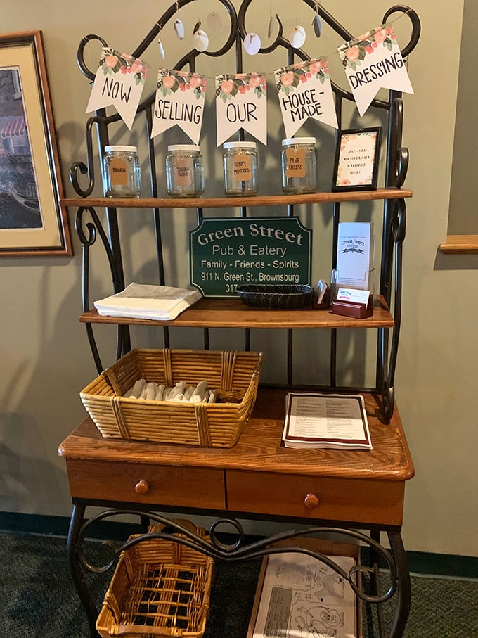Homemade dressings so good they had to bottle them. The sign says it all&mdash;these aren't just condiments, they're liquid treasures.