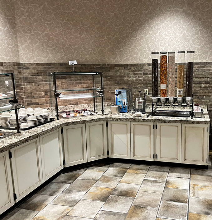 Behind-the-scenes magic happens here, where culinary dreams transform into buffet reality for hungry masses.