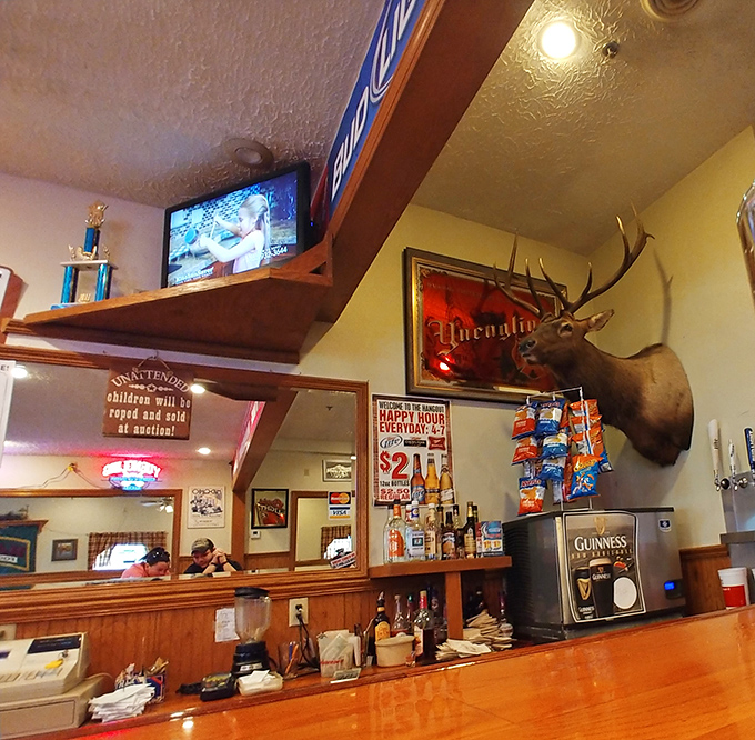 Where hunting trophies and beer signs create the perfect backdrop for honest conversation. No pretension, just pure Ohio hospitality.
