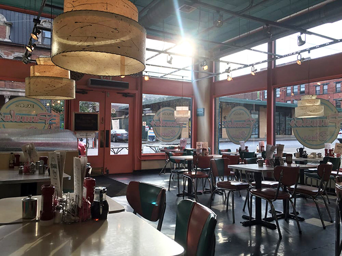 Another angle reveals the diner's soul &ndash; where memories are made one perfectly flipped pancake at a time.