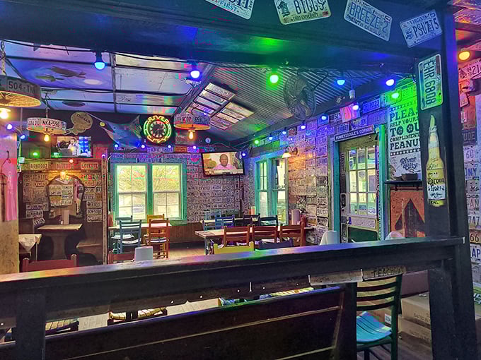 More license plates, more color, more personality &ndash; this place doesn't believe in boring walls or boring food.