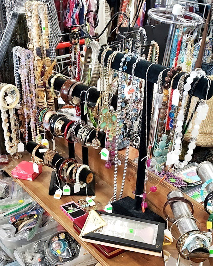 Jewelry displays that sparkle with possibility. One person's "too much" becomes another's "just right" at prices that won't hurt.
