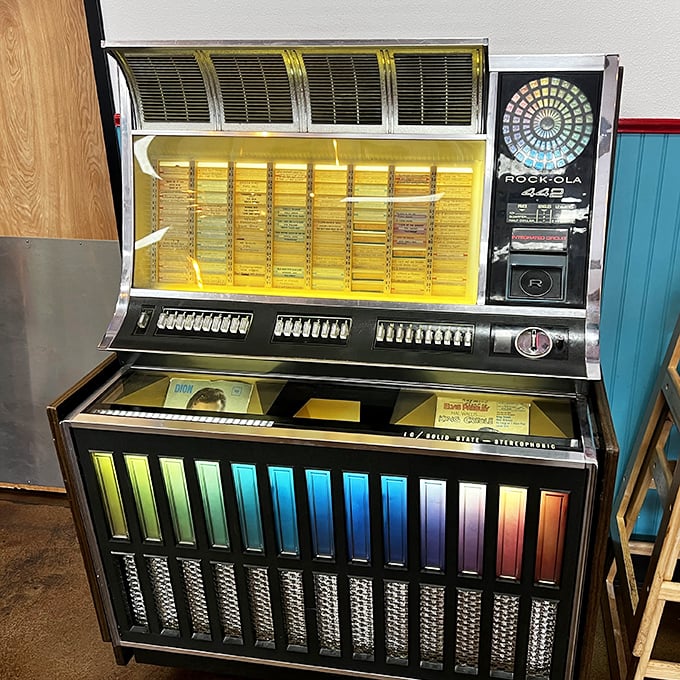 The jukebox stands sentinel, a glowing time machine waiting to transport diners to simpler times with the press of a button and pocket change.