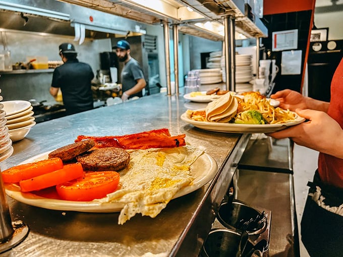 Behind-the-scenes glimpse of the kitchen magic where comfort food classics come to golden, crispy life.