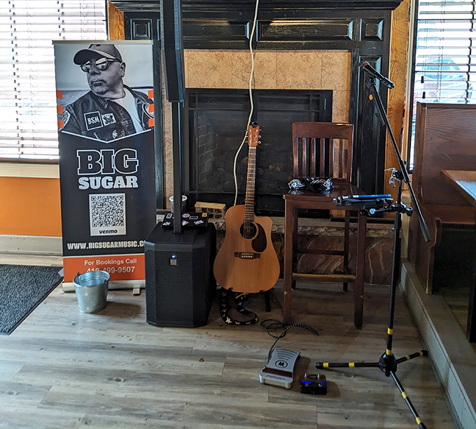 Live music setup promises the perfect soundtrack to your meal&mdash;because great food deserves great accompaniment, just like life itself.