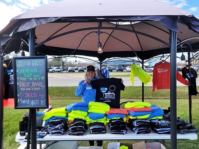 Miller's merch tent proves this isn't just a restaurant, it's a lifestyle&mdash;one that comes in multiple colors and sizes for the whole family. 