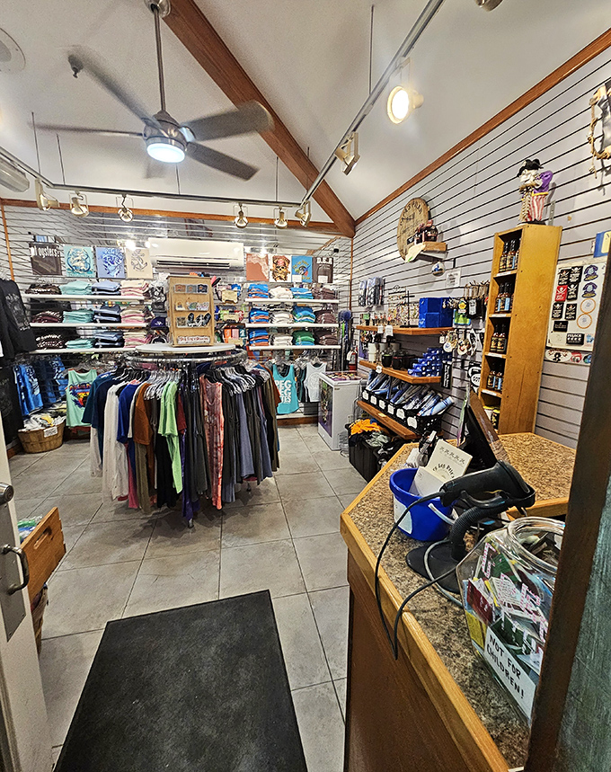 Even the gift shop screams "beach life." Because nothing says "I vacationed well" like a new Peg Leg Pete's t-shirt.