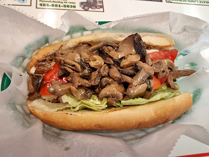 A mushroom hoagie that makes vegetarians feel seen and meat-lovers forget their priorities. Those saut&eacute;ed mushrooms deserve their own fan club.