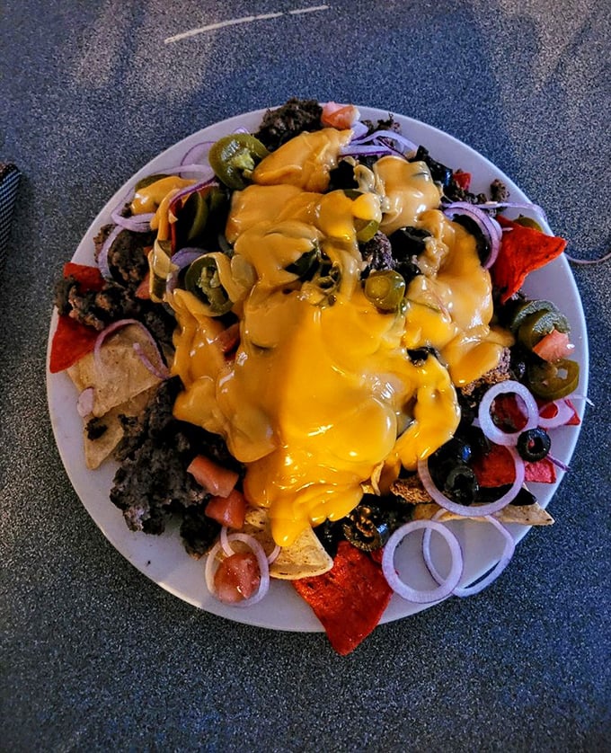 Nachos loaded with enough toppings to make sharing an act of true friendship and ultimate generosity.