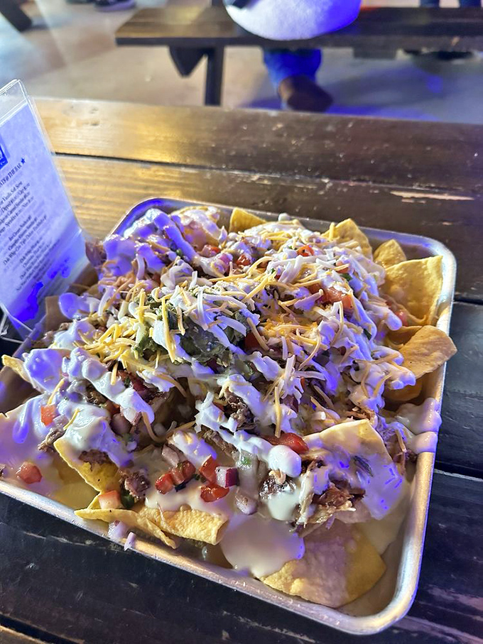 Nachos that require a strategy: which fully-loaded chip to attack first? The one with that perfect meat-to-cheese ratio.