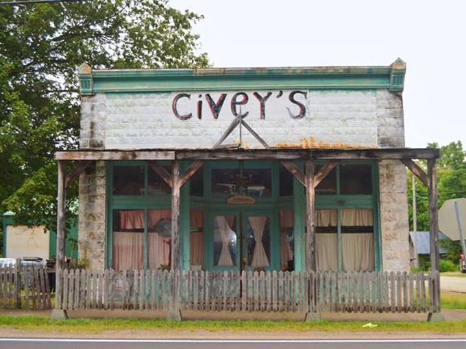 Civey's storefront has the kind of authentic patina that Hollywood set designers try desperately to recreate. That picket fence has seen some stories!