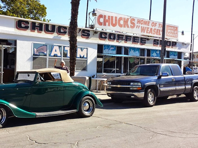 The vintage exterior charm attracts classic car enthusiasts and breakfast lovers alike to this Ocean Boulevard gem.