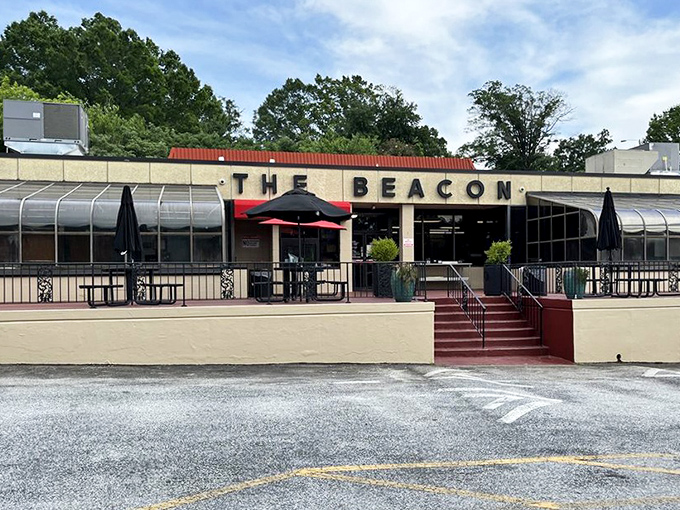 The exterior view shows why The Beacon has been a landmark for decades&mdash;unpretentious, welcoming, and promising the same great food your parents enjoyed.