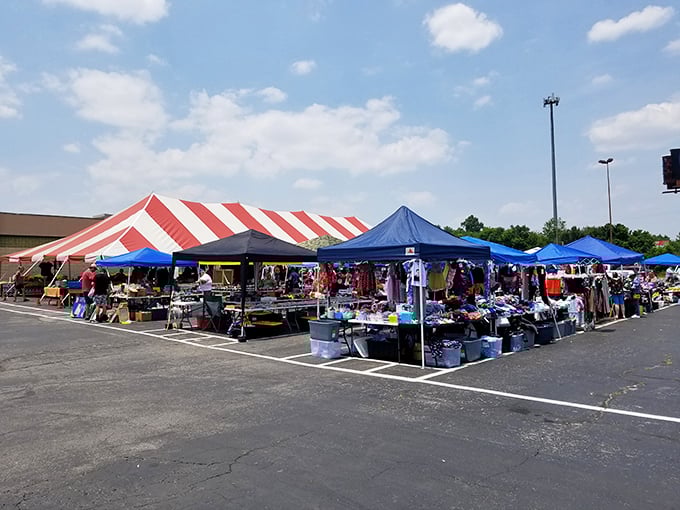 The outdoor market experience &ndash; where sunshine, blue tents, and the thrill of the hunt combine for the ultimate weekend treasure safari.